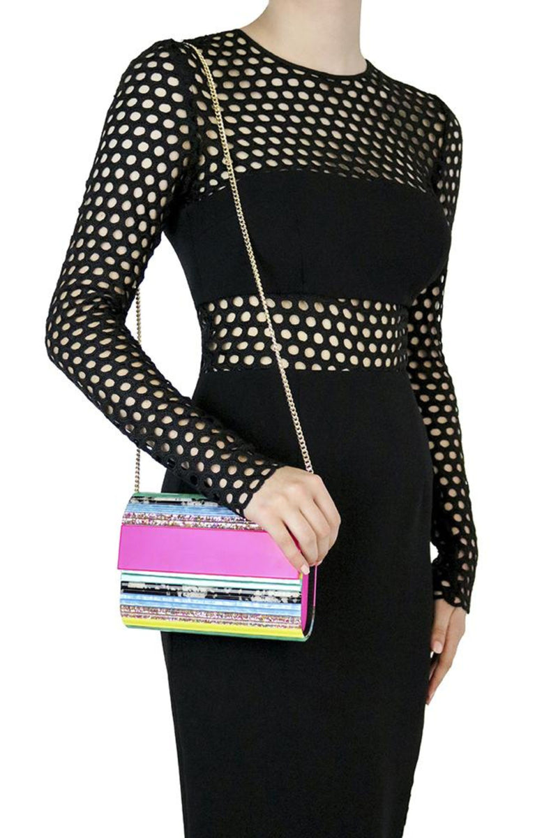 OLGA BERG AUSTRALIA Stacer Acrylic Foldover Clutch - Rainbow – Smoke ... OLGA BERG AUSTRALIA Stacer Acrylic Foldover Clutch - Rainbow – Smoke ...