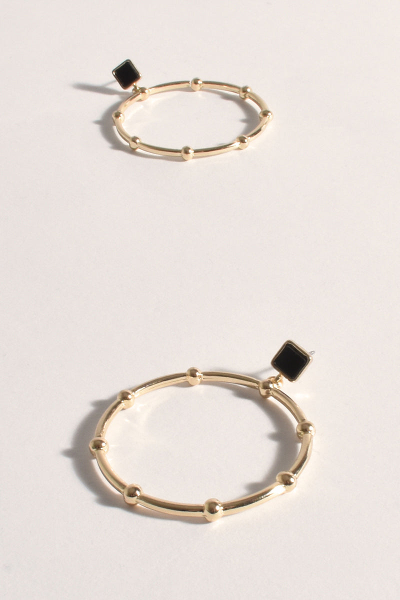 ADORNE ACCESSORIES Circle Front Statement Earrings - Black Gold – Smoke ...