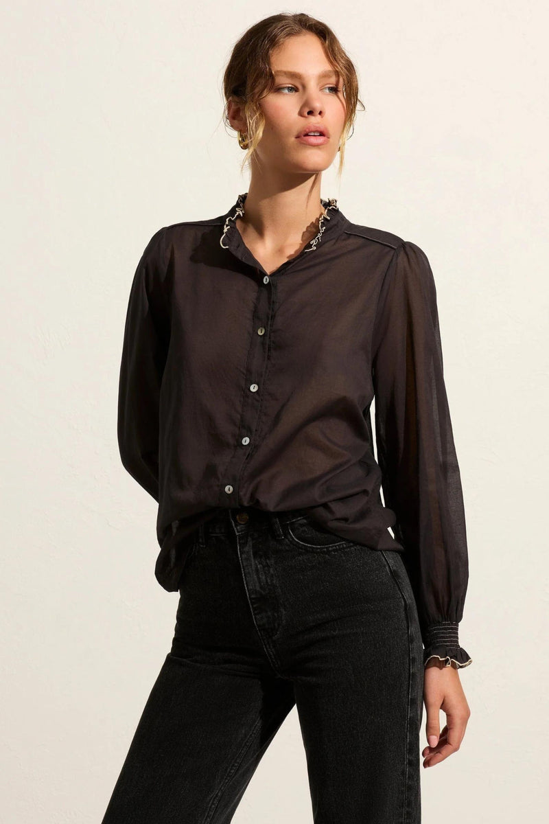 AUGUSTE THE LABEL Kinsley Embroidered Birds Shirt - Black – Smoke ...