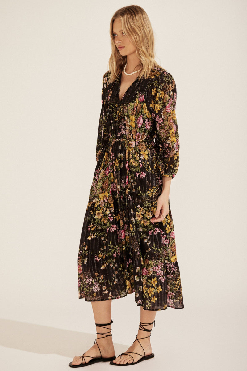 AUGUSTE THE LABEL Callie Days Midi Dress - Lurex Charcoal – Smoke ...