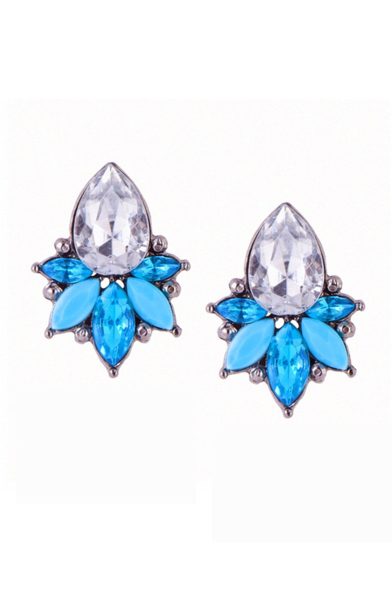 STATEMENT CRYSTAL Fay Crystal Stud Earrings - Bright Blue Gems – Smoke ...